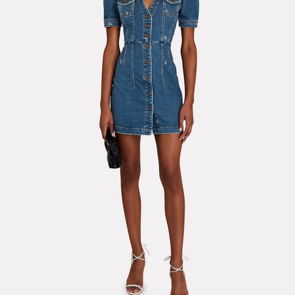Retrofete | Dresses | Retrofete Morgan Denim Mini Dress | Poshmark